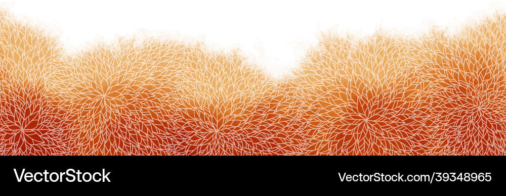 Abstract autumn bush tree doodle frame watercolor Vector Image