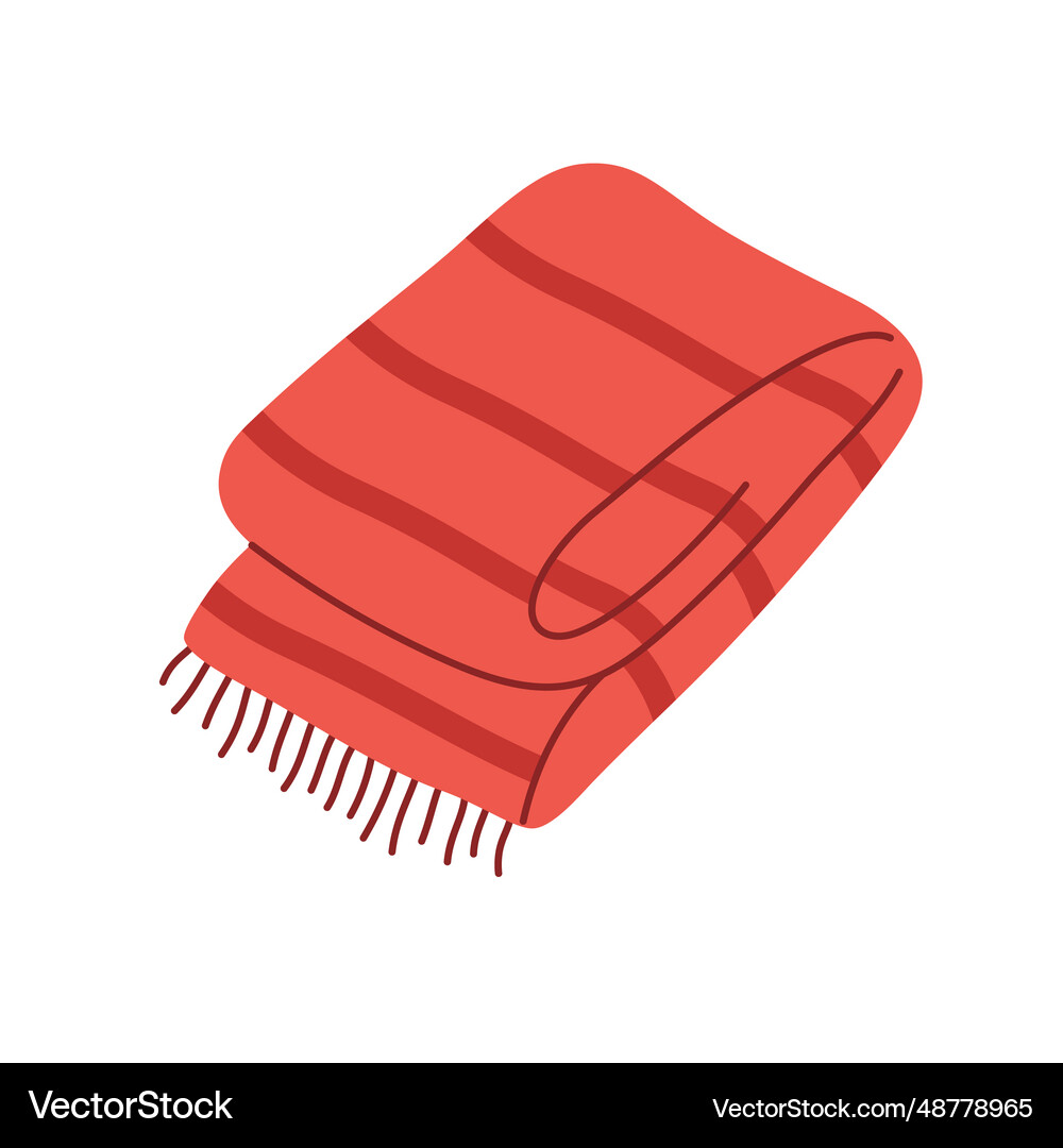 Blanket with fringe warm cozy woolen Royalty Free Vector