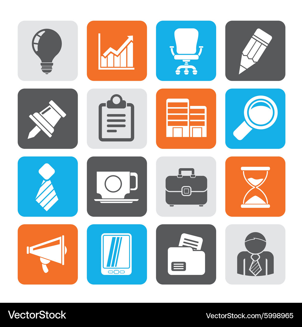 Business and office icons Royalty Free Vector Image