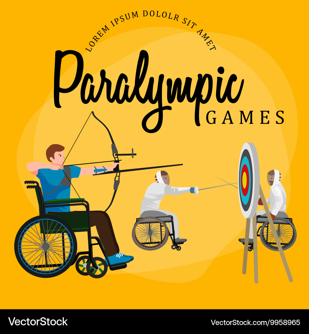 Disable handicap sport paralympic games stick Vector Image