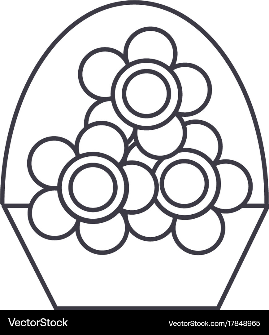 Flowers vase line icon sign Royalty Free Vector Image