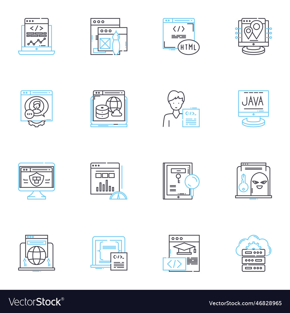 Rapid prototyping linear icons set innovation Vector Image Rapid prototyping linear icons set innovation Vector Image