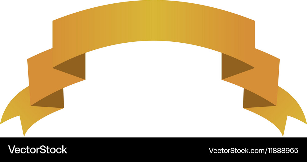 Ribbon banner yellow design icon Royalty Free Vector Image