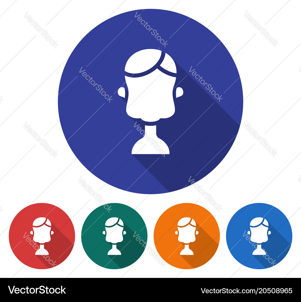 Round icon child user picture flat style Vector Image