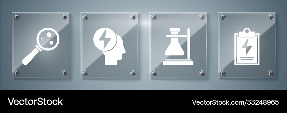 Set laboratory clipboard with checklist test tube Vector Image