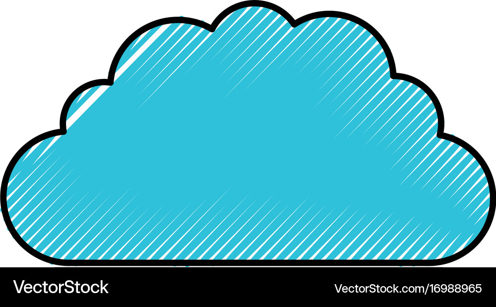 Silhouette of colored pencils cloud service Vector Image