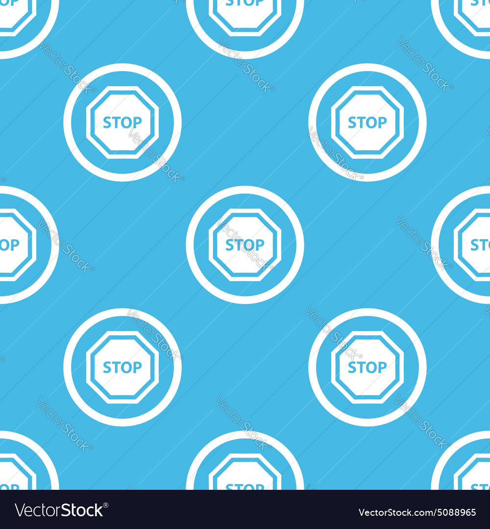 Stop sign blue pattern Royalty Free Vector Image