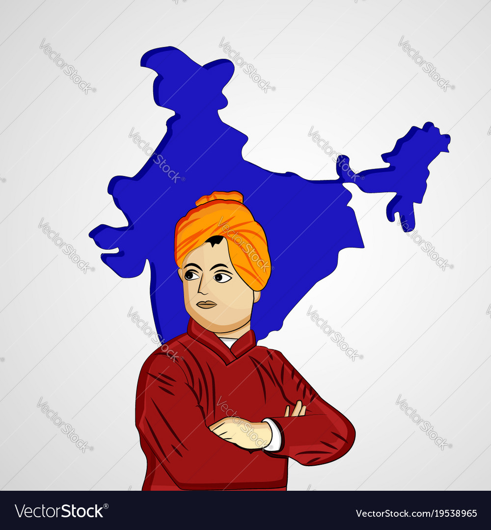 Swami vivekanand jayanti Royalty Free Vector Image Swami vivekanand jayanti Royalty Free Vector Image