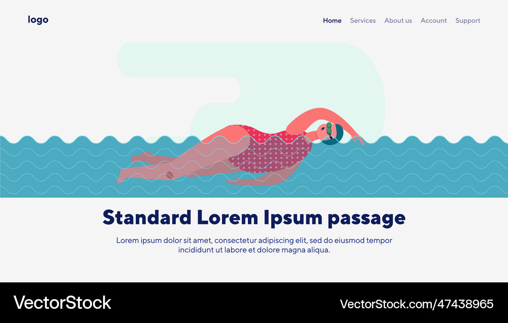 Swimming fat woman Royalty Free Vector Image - VectorStock
