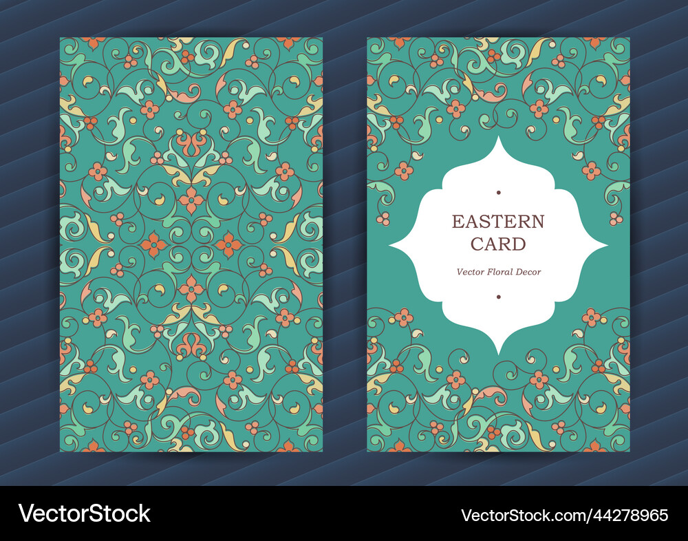 Vintage ornate cards in eastern style Royalty Free Vector