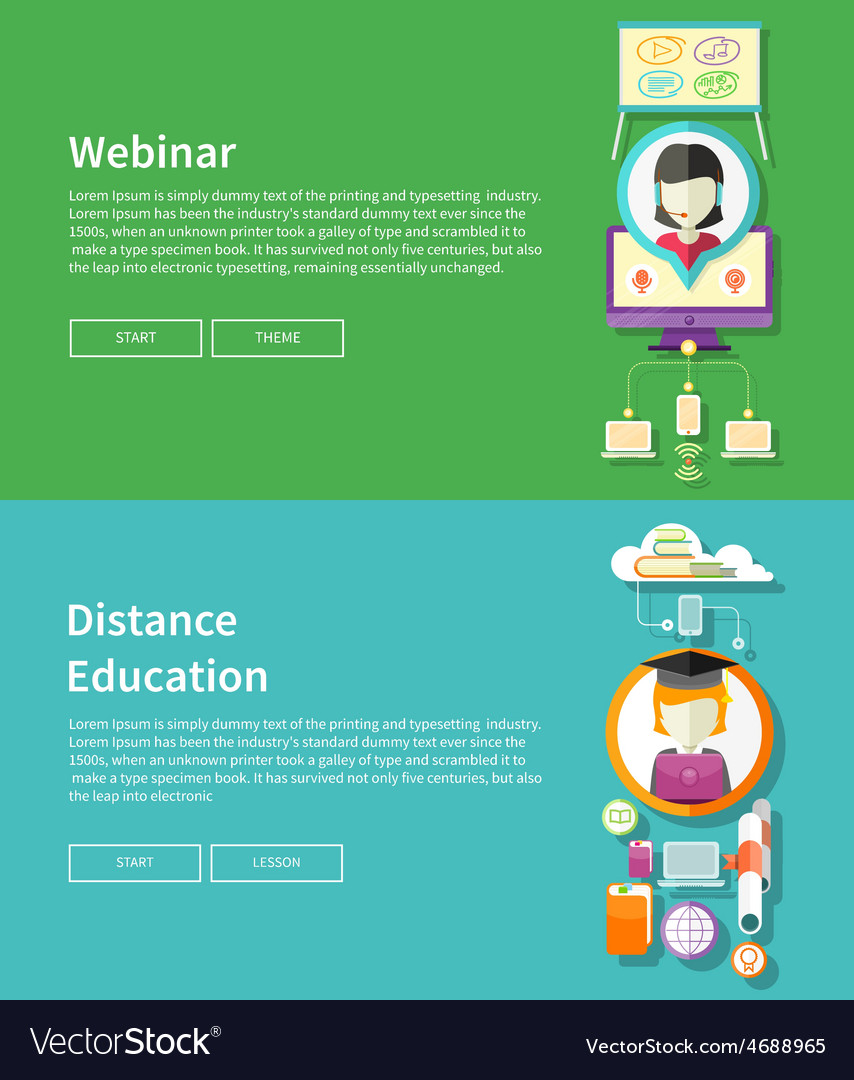 Webinar and Distance Education Royalty Free Vector Image
