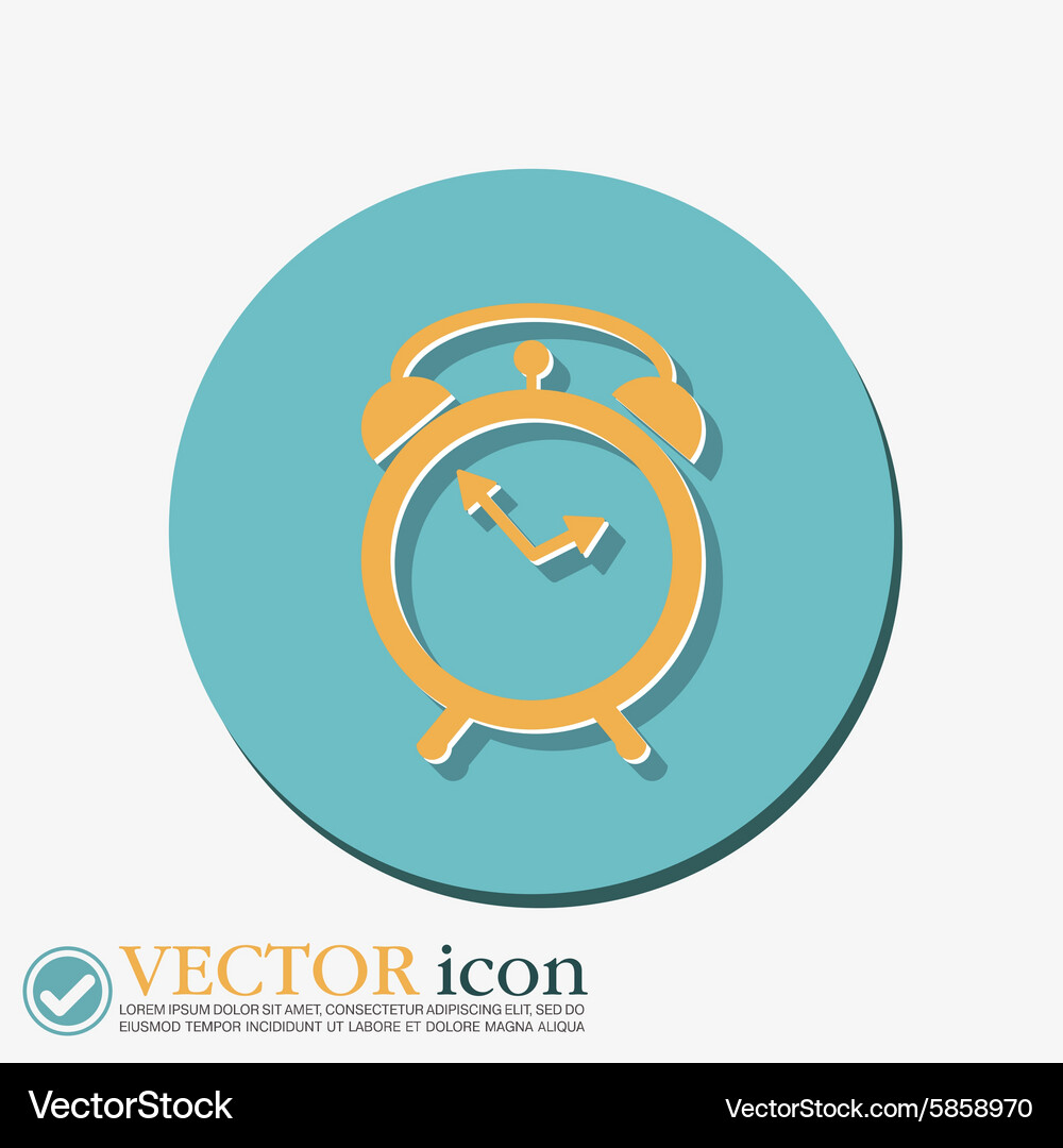 Alarm icon the clock shows time Royalty Free Vector Image