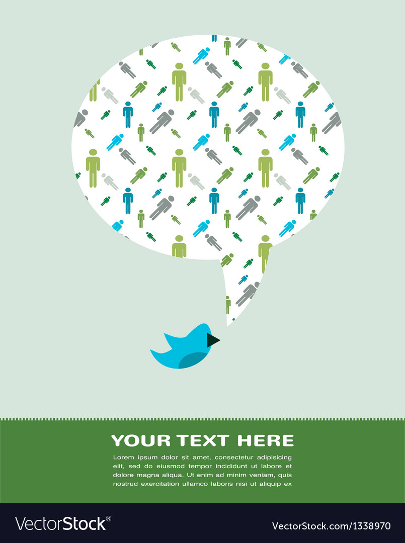 Bird with speech bubble man pattern Royalty Free Vector