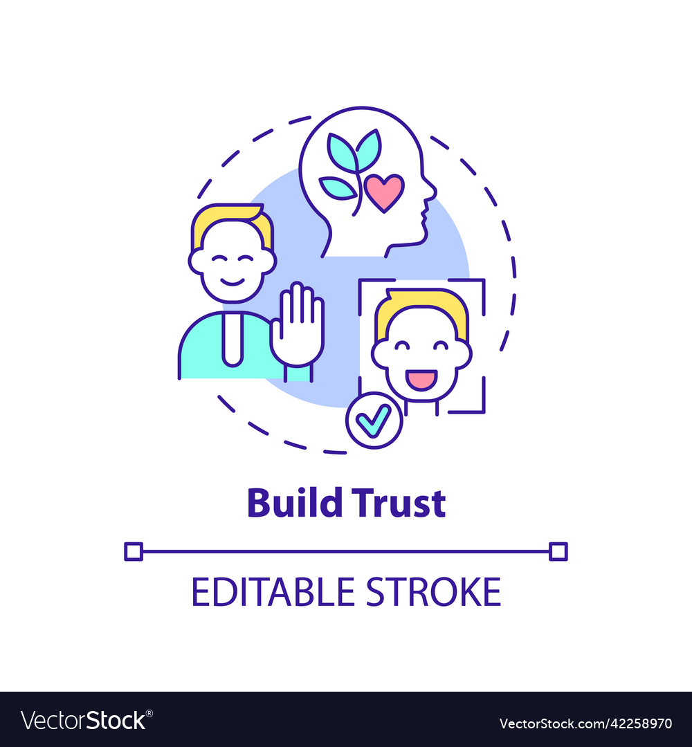 Build trust concept icon Royalty Free Vector Image