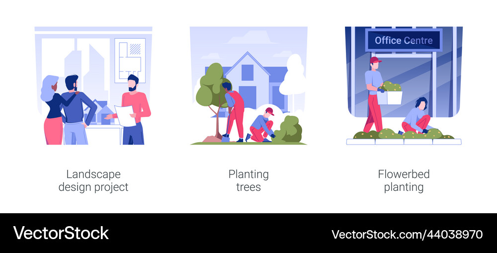 Commercial landscaping isolated concept Royalty Free Vector