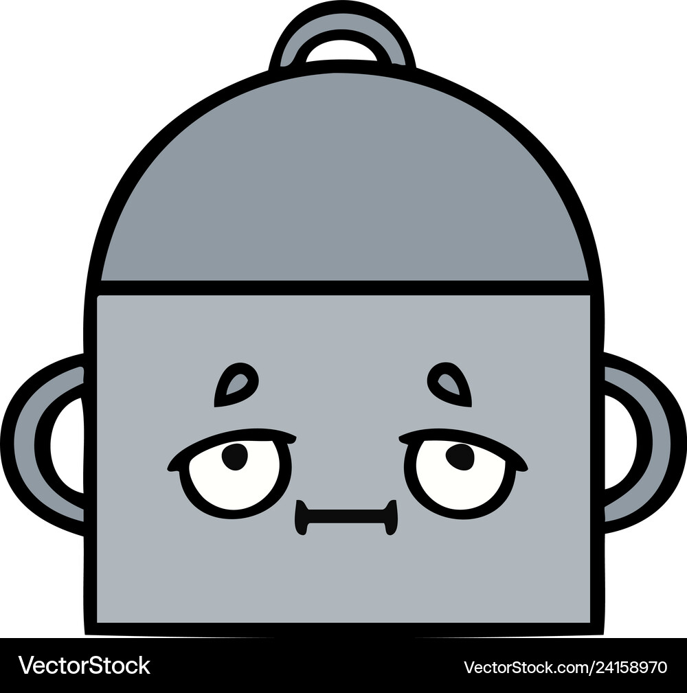 Cute cartoon cooking pot Royalty Free Vector Image