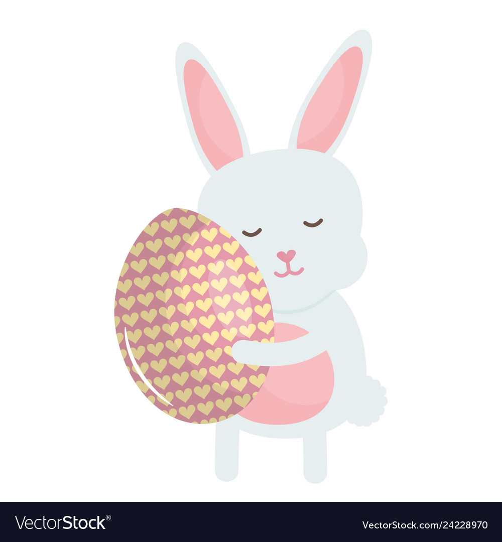 Cute rabbit with easter egg painted Royalty Free Vector