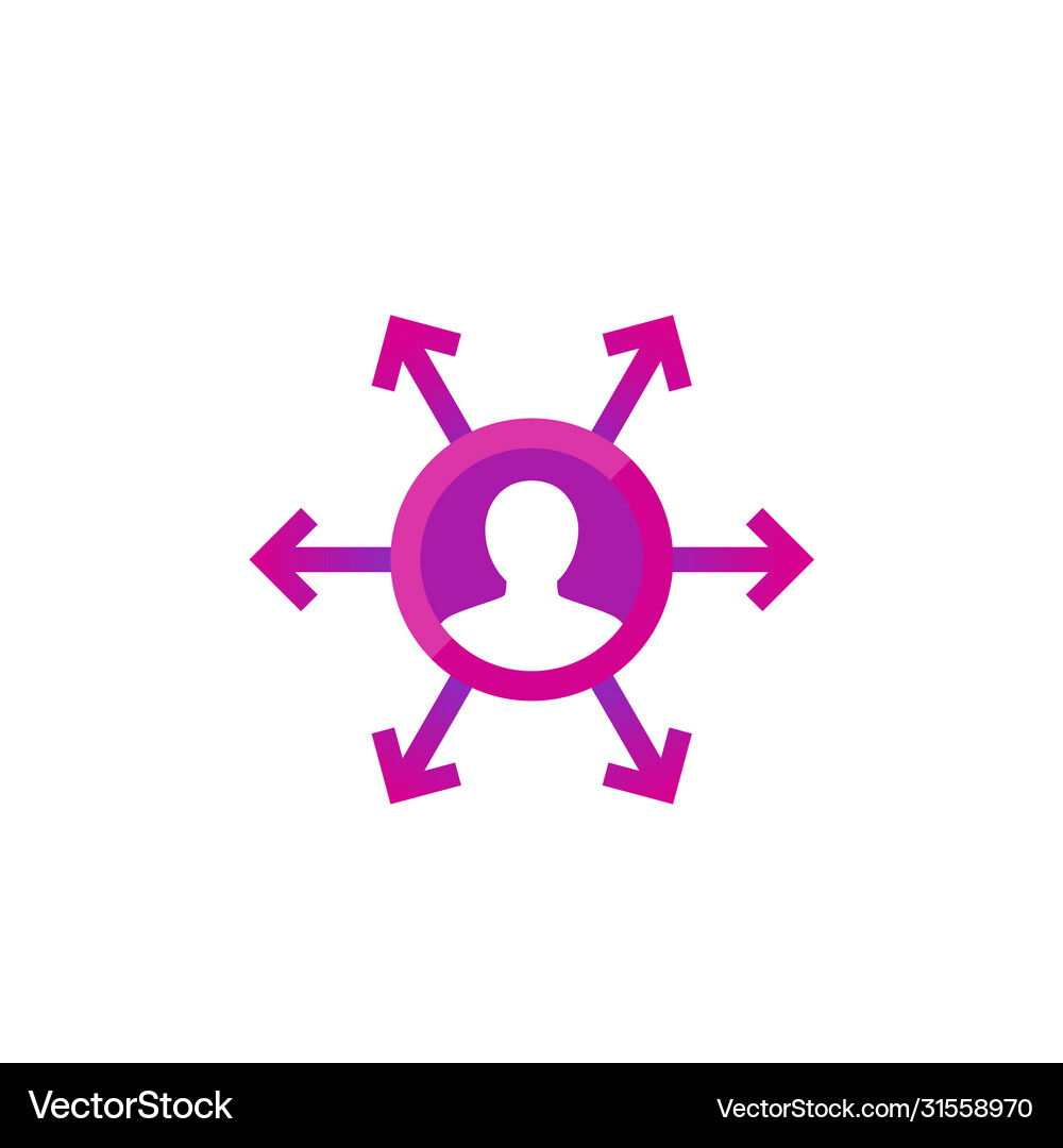 Delegation management icon for web Royalty Free Vector Image