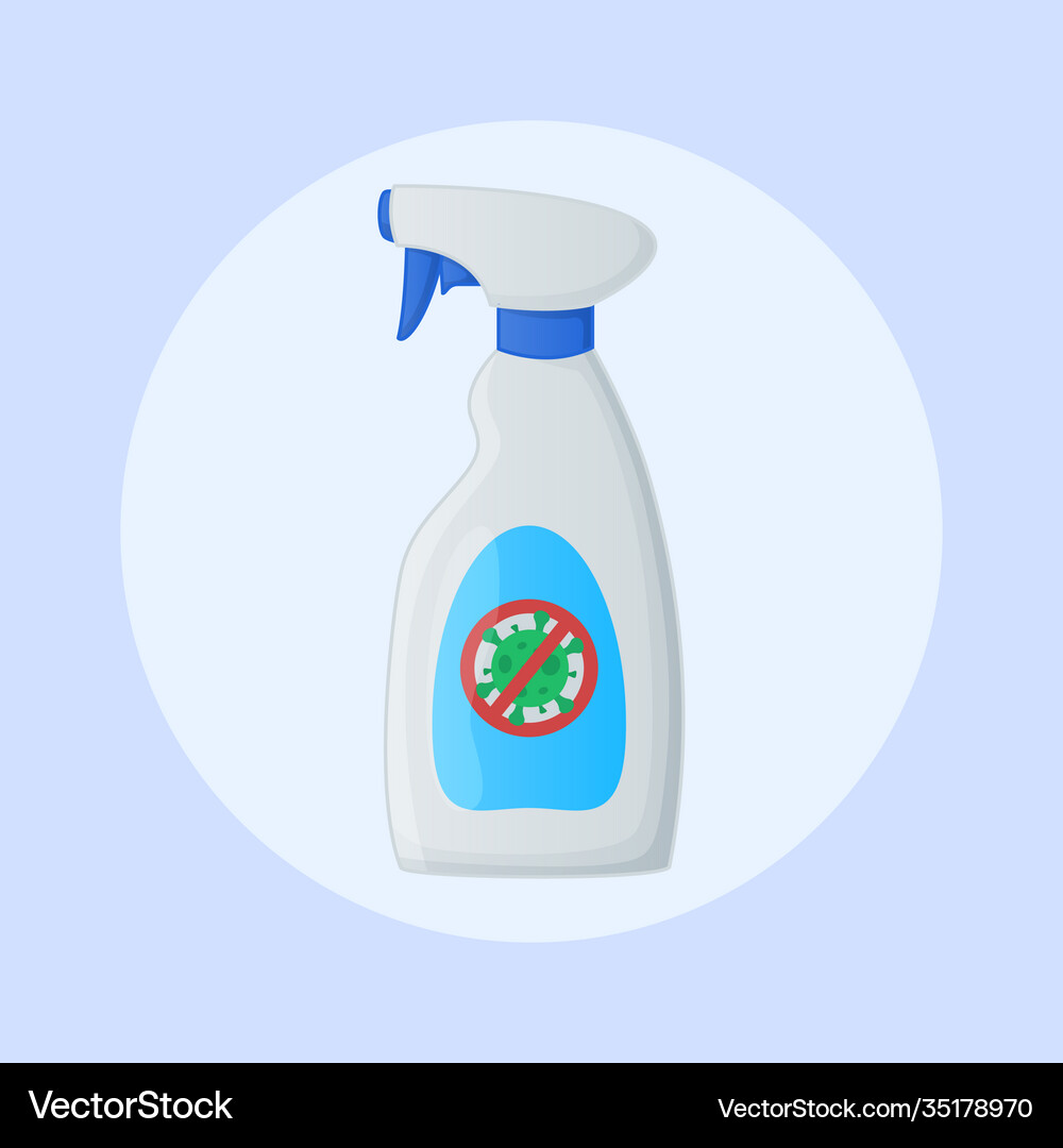 Disinfection bottle spray modern icon flat style Vector Image