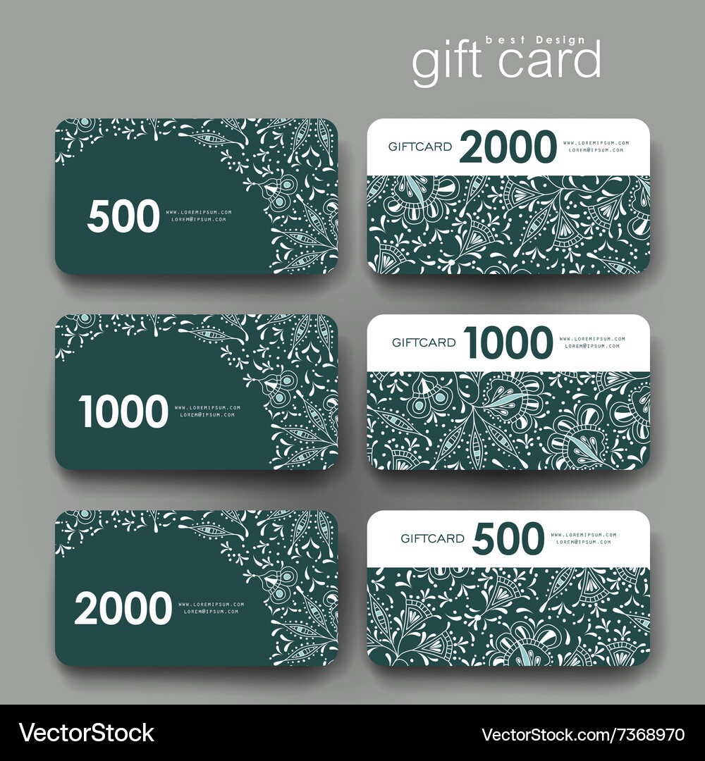 Gift coupon discount card template with floral Vector Image