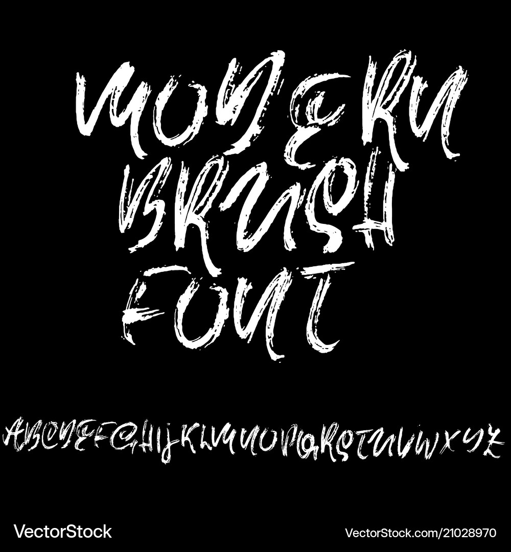 Handdrawn dry brush font modern lettering Vector Image