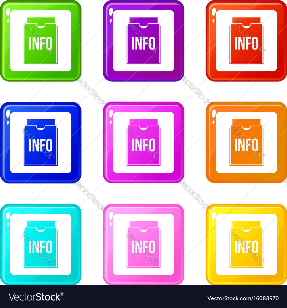 Info folder set 9 Royalty Free Vector Image - VectorStock