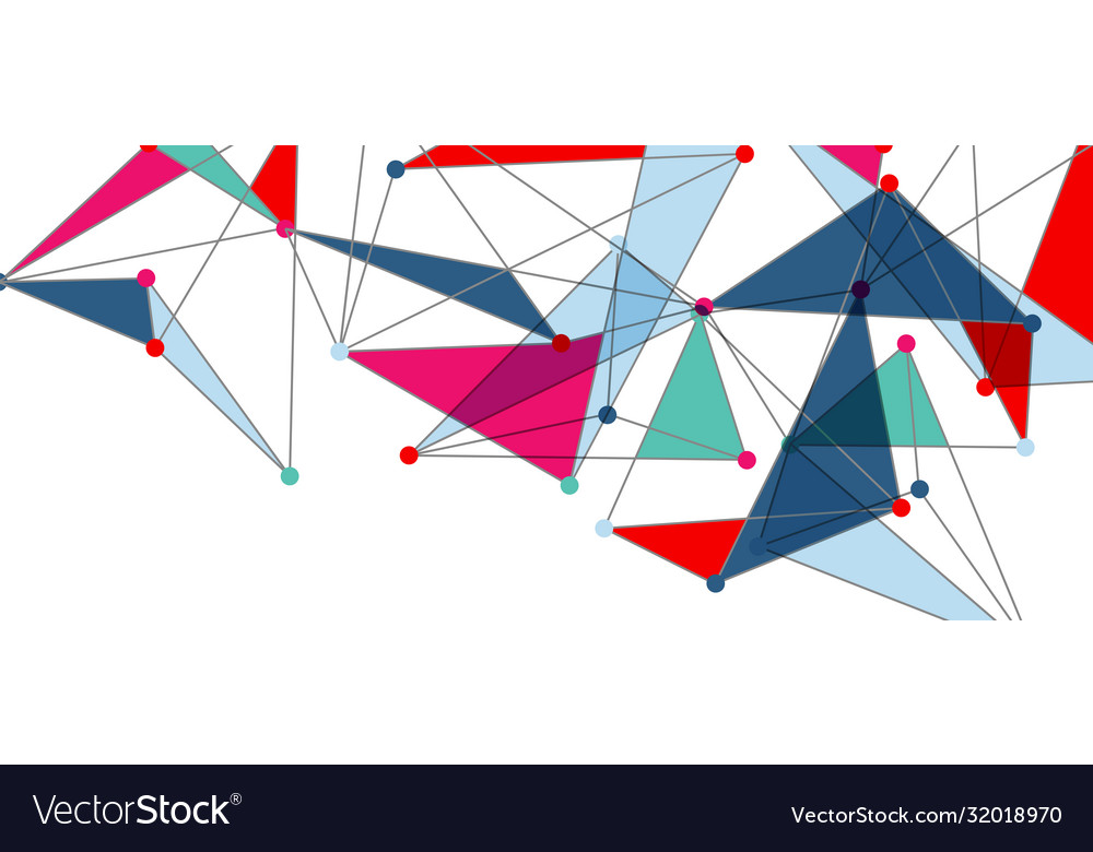 Line points connections triangular technology Vector Image
