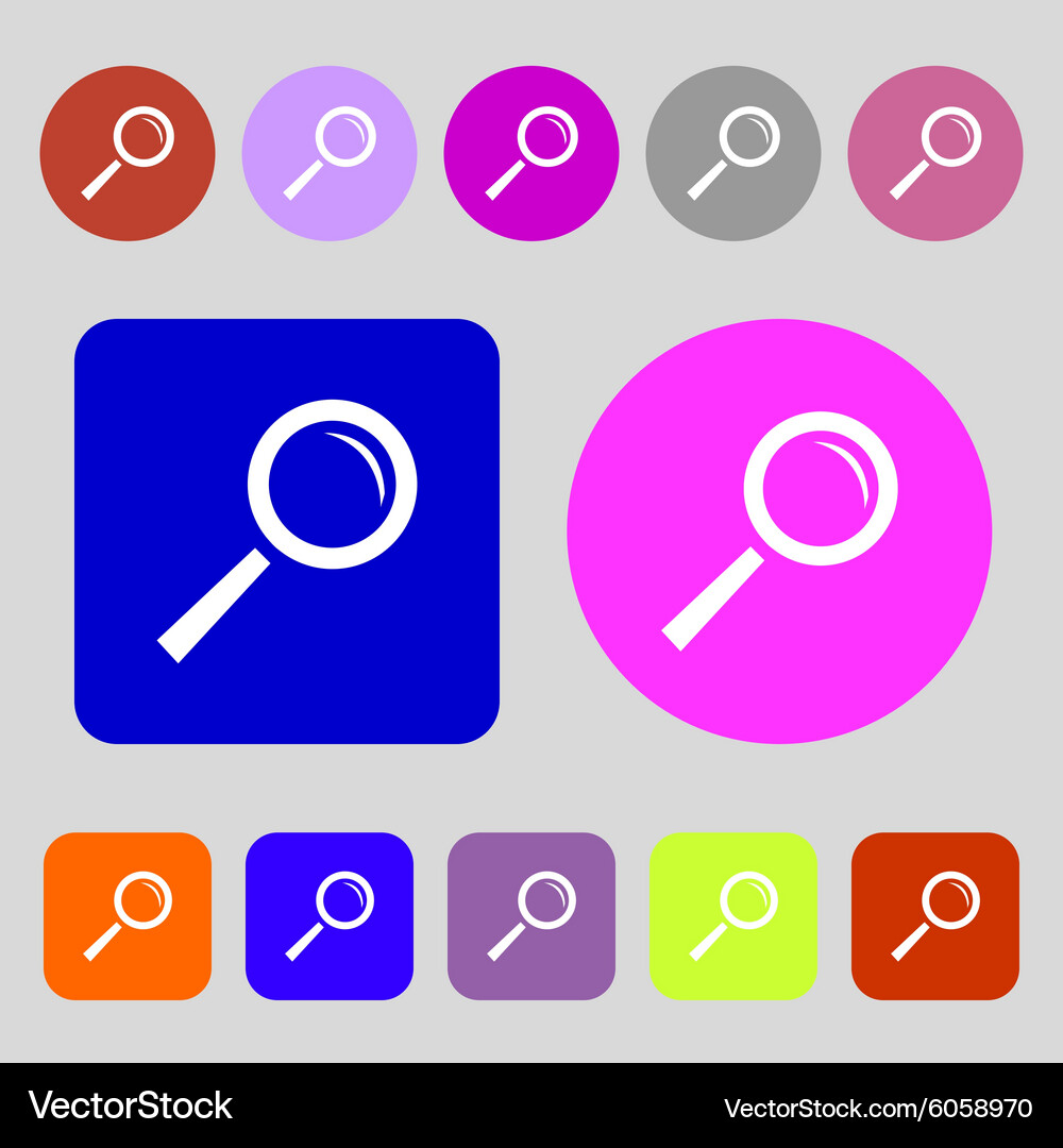 Magnifier glass sign icon zoom tool button Vector Image