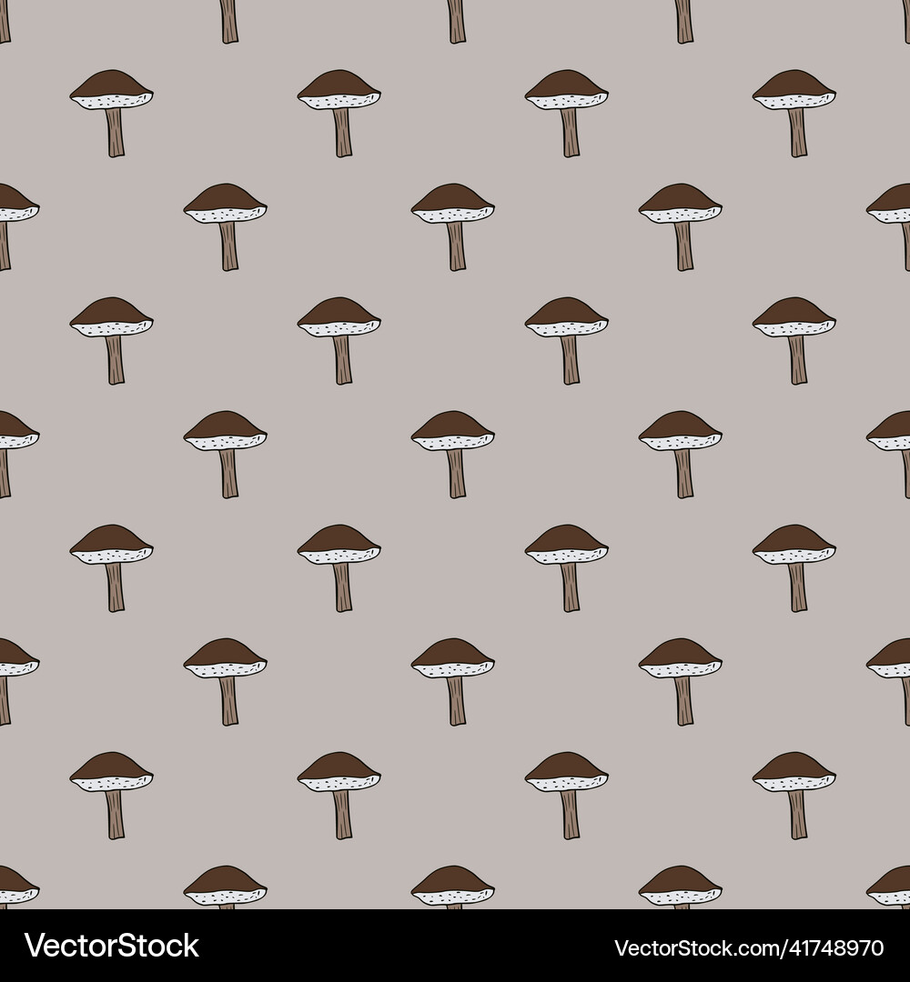 Mushrooms seamless pattern fungi background Vector Image