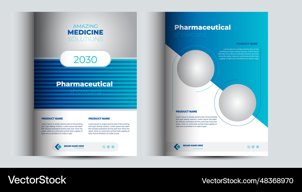 Pharmaceutical showcard cover design template Vector Image
