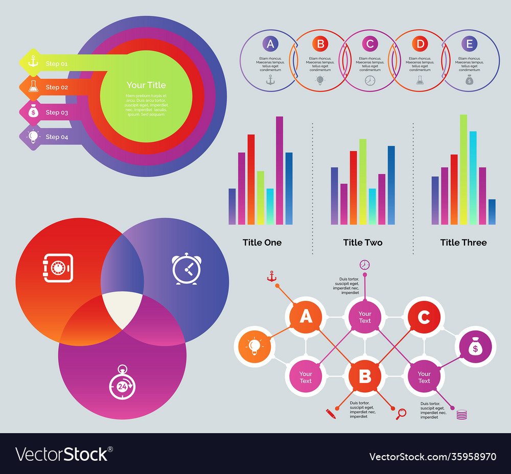 Presentation design set Royalty Free Vector Image