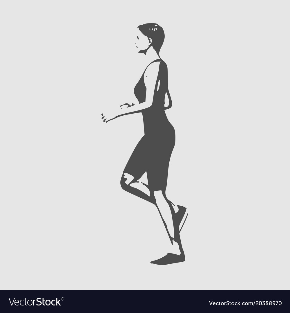 Running lady silhouette Royalty Free Vector Image