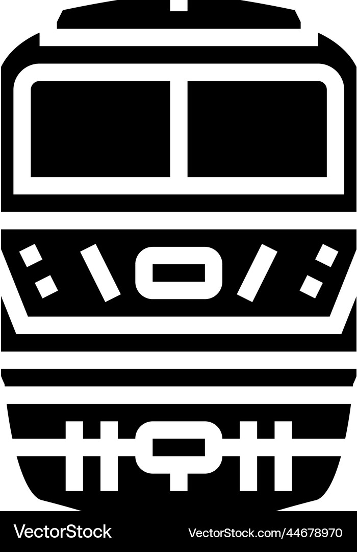 Train transport vehicle glyph icon Royalty Free Vector Image