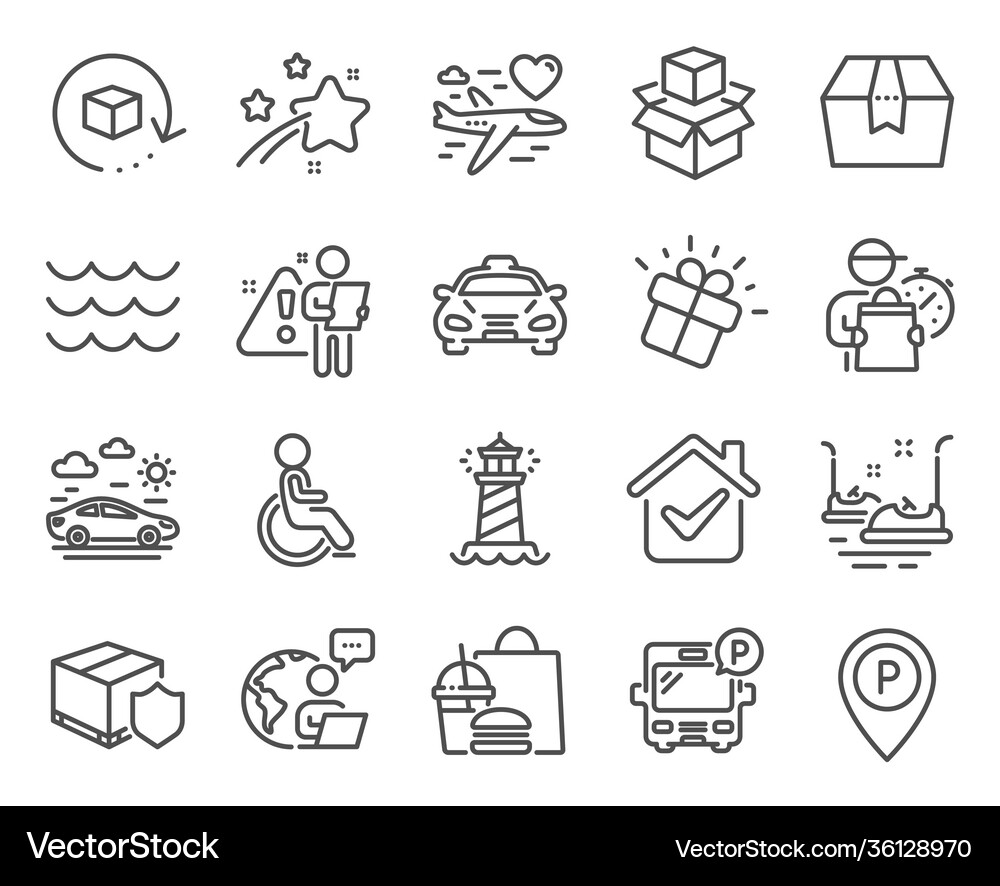 Transportation icons set included icon Royalty Free Vector