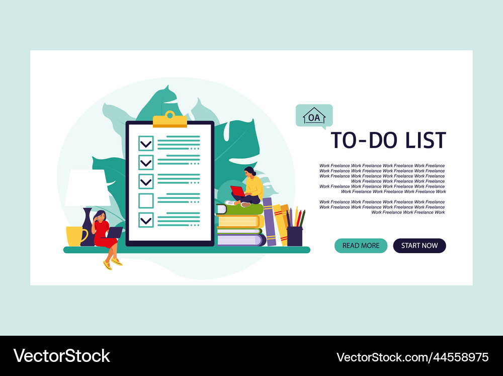 Checklist to-do list landing page list or notepad Vector Image