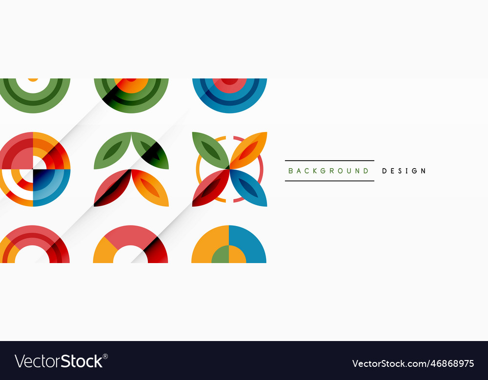 Colorful circles in a grid composition abstract Vector Image