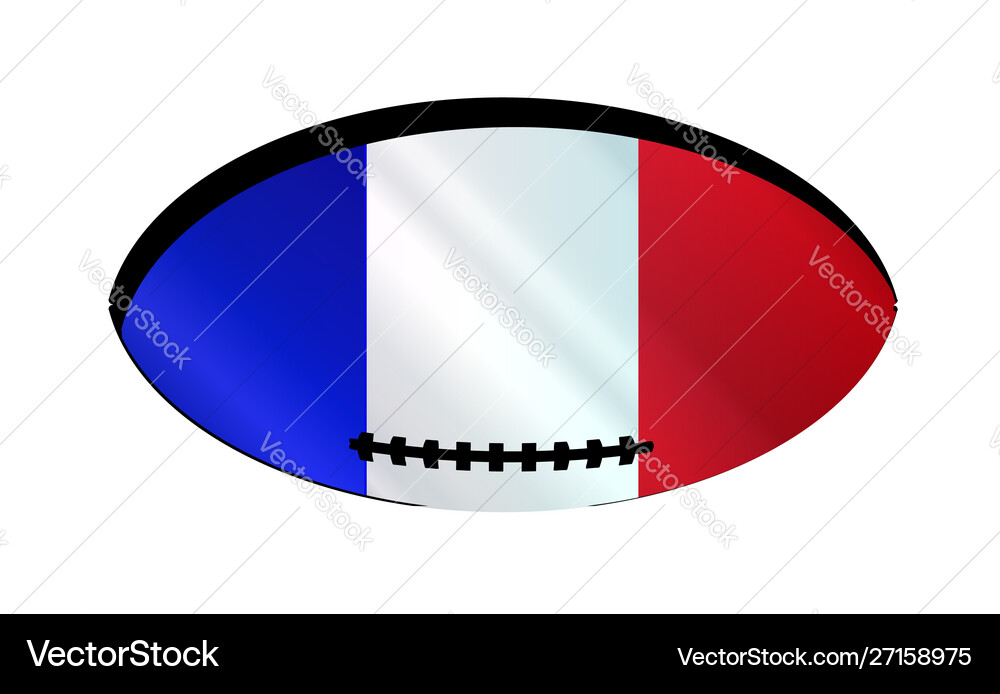 French flag rugby ball Royalty Free Vector Image