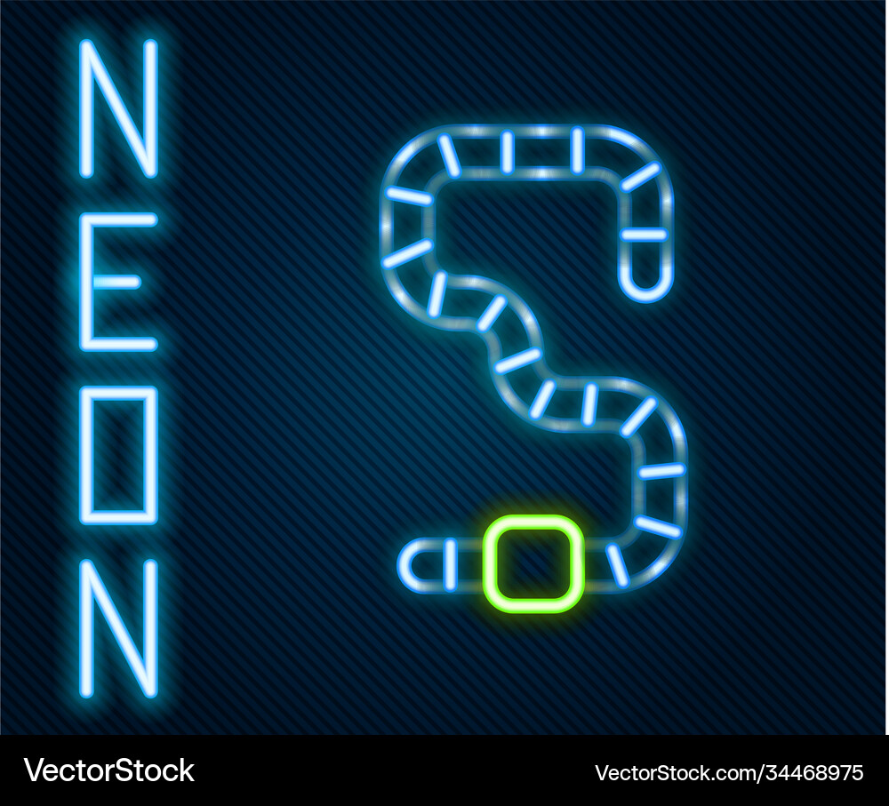 Glowing neon line worm icon isolated on black Vector Image
