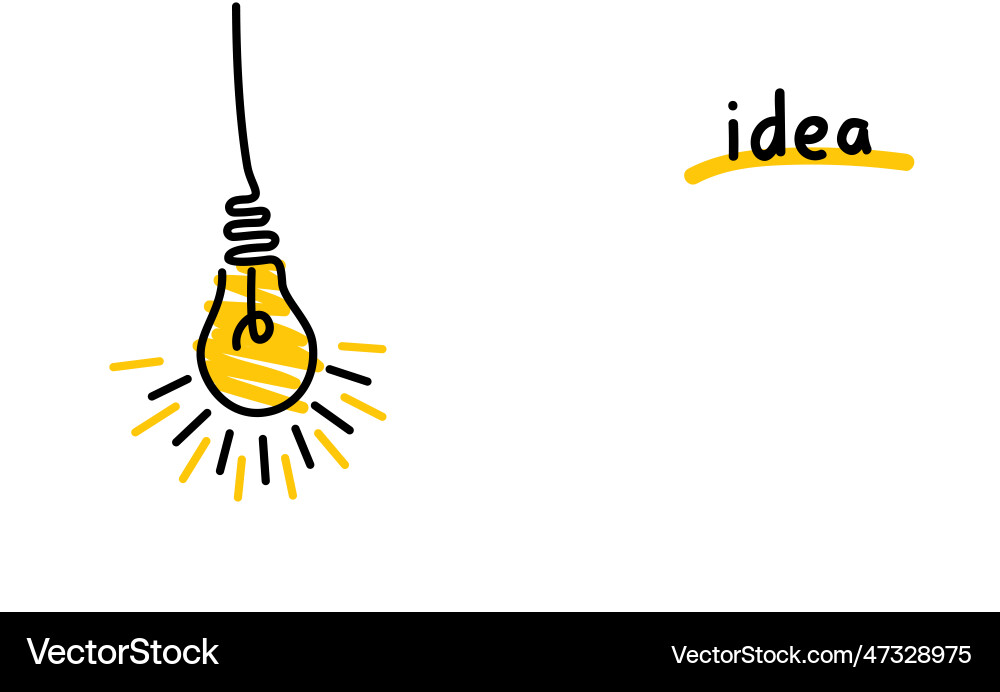Good idea banner light bulb idea or insight Vector Image