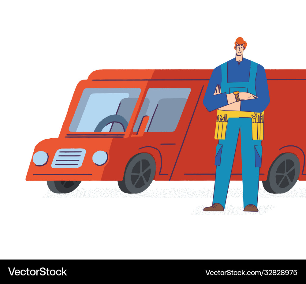 Handyman services concept repair master Royalty Free Vector