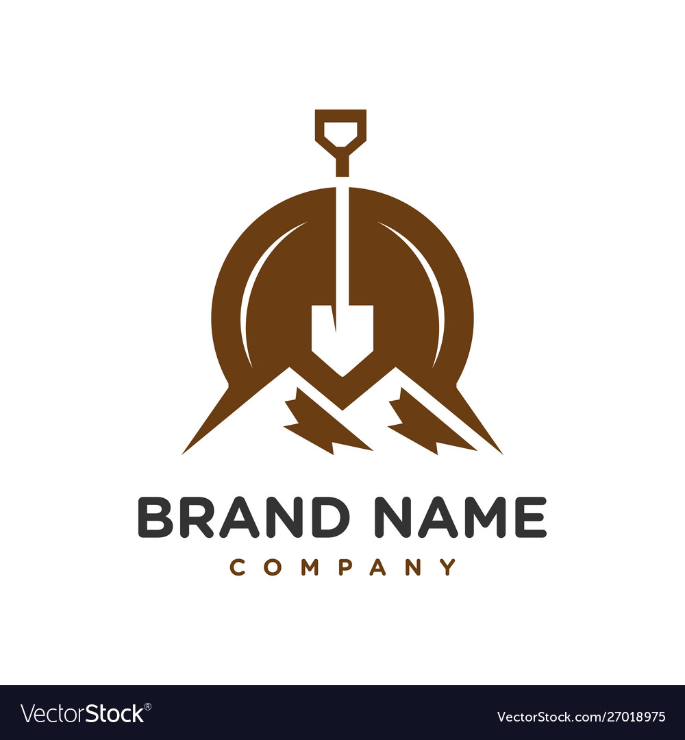 Logo excavating mountains Royalty Free Vector Image Logo excavating mountains Royalty Free Vector Image