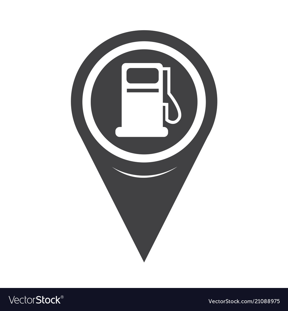 Map pointer gas pump icon Royalty Free Vector Image