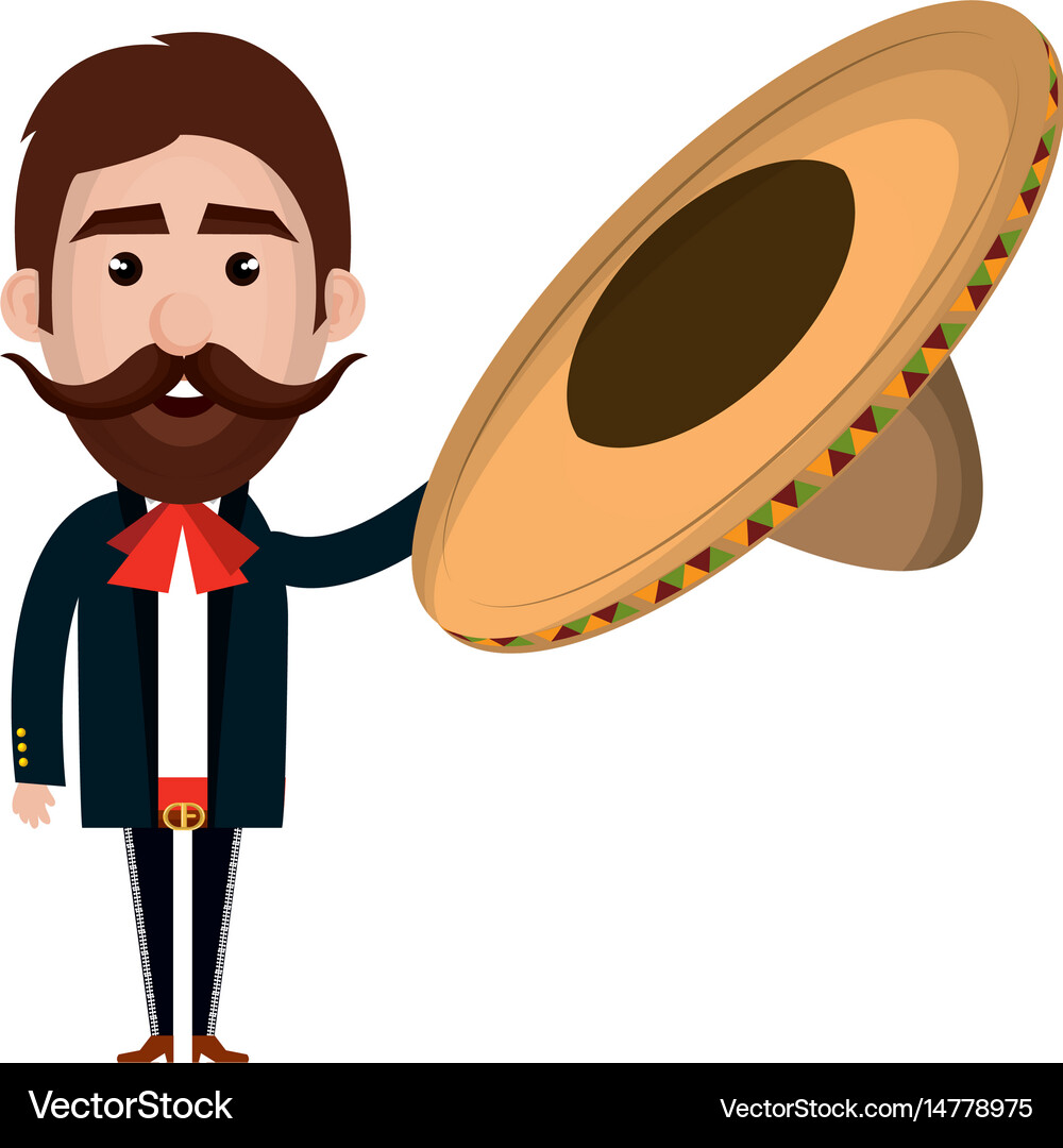 Mexican mariachi avatar character Royalty Free Vector Image