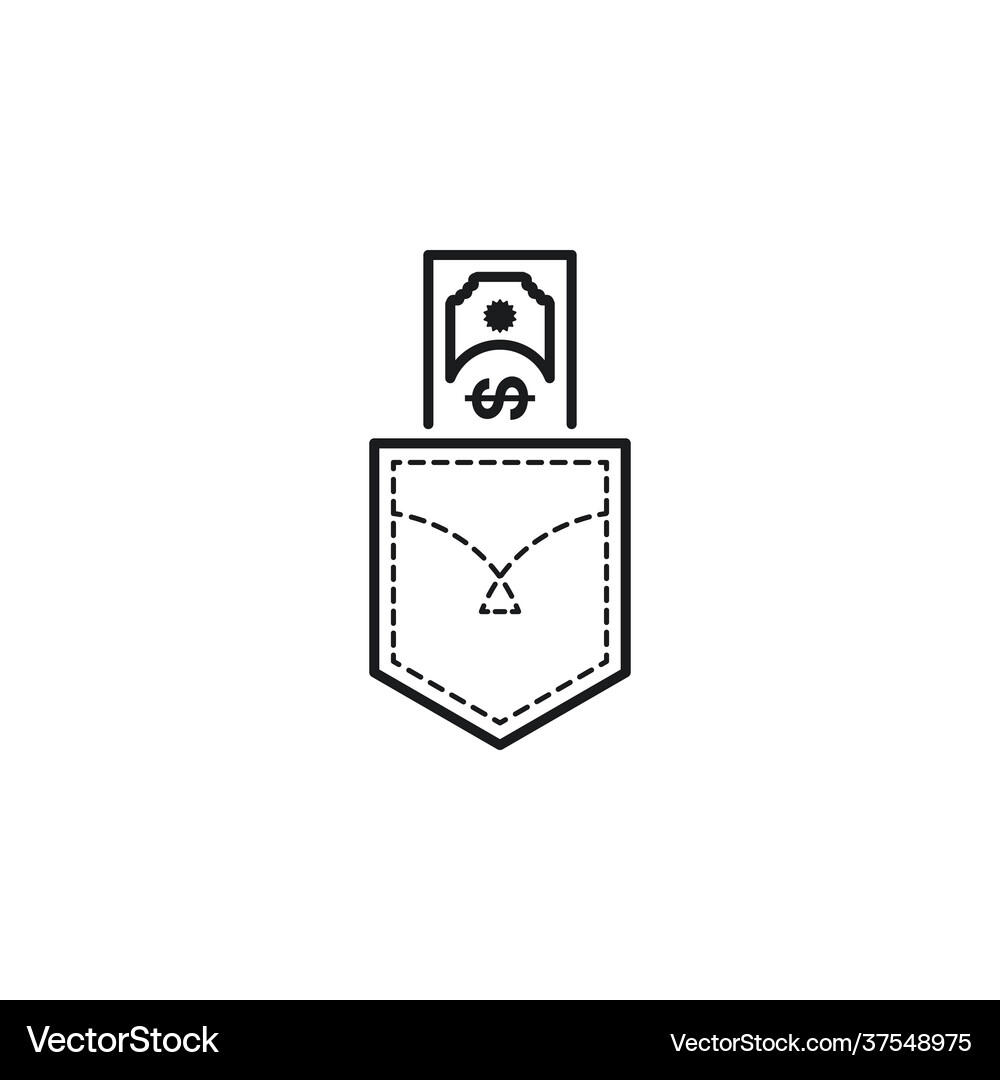Money in pocket icon Royalty Free Vector Image