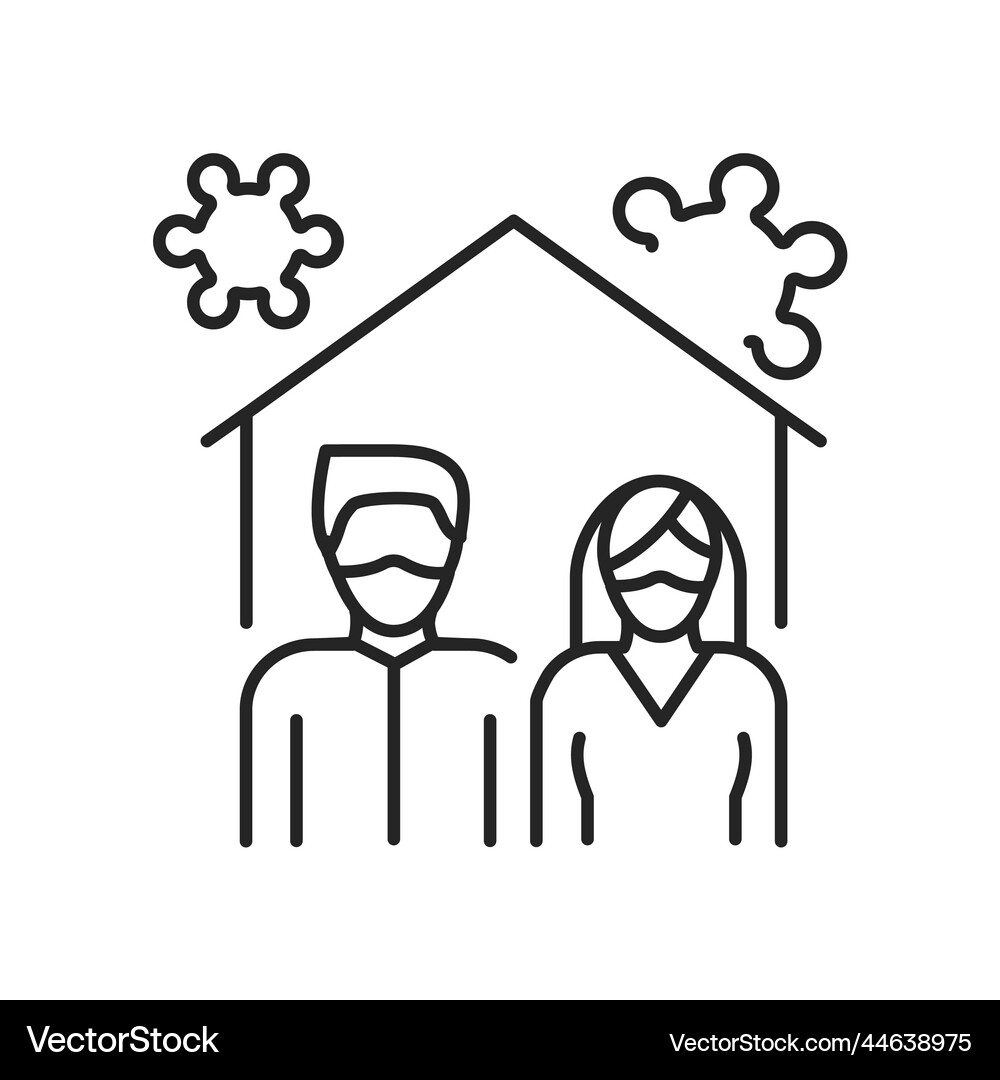 Self isolation line color icon sign for web page Vector Image