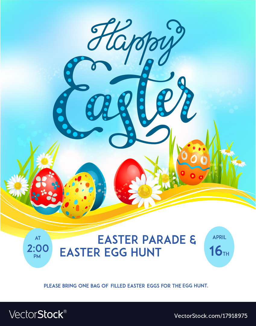 Template easter poster Royalty Free Vector Image