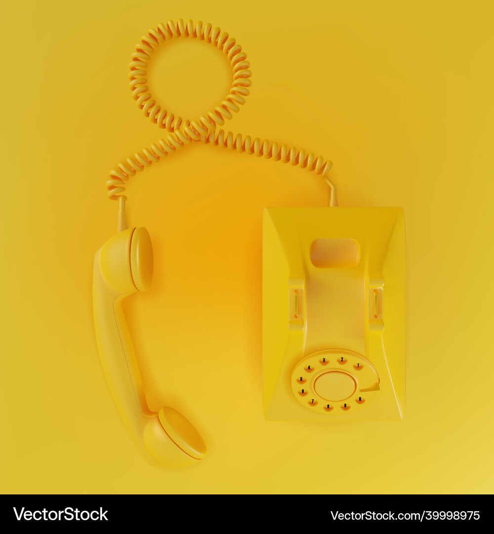 Vintage rotary phone with handset Royalty Free Vector Image