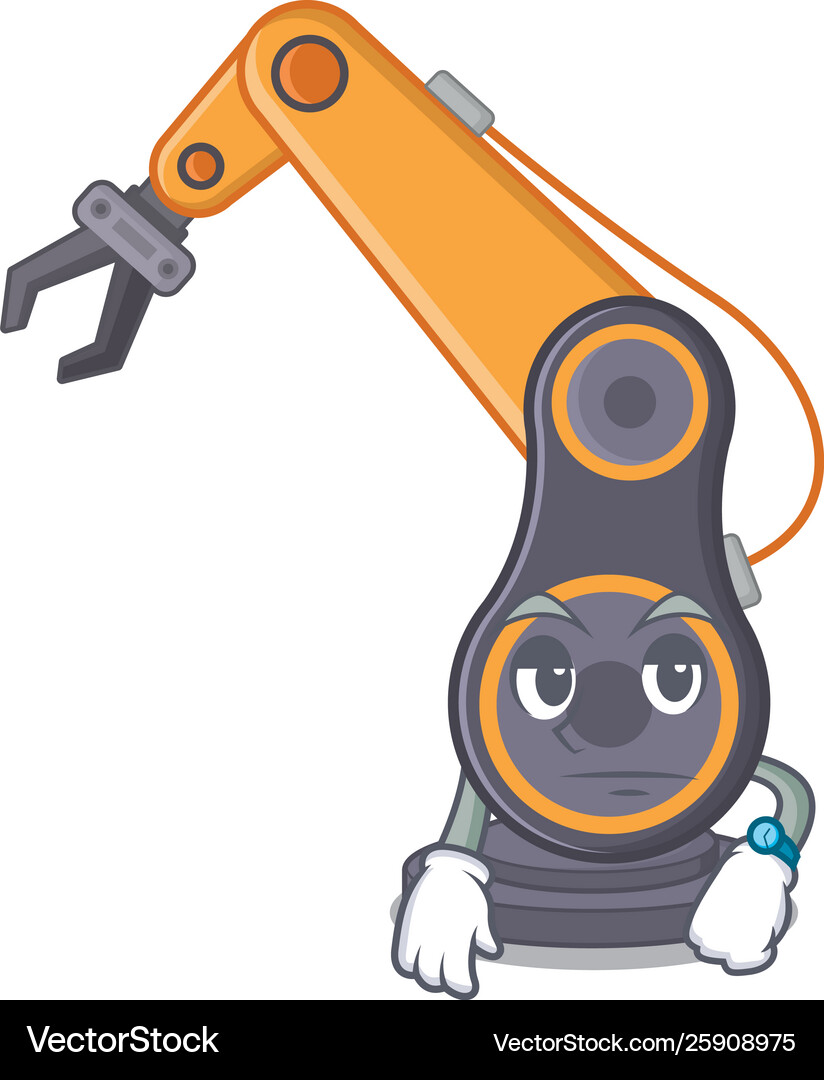 Waiting industrial robotic hand in character Vector Image