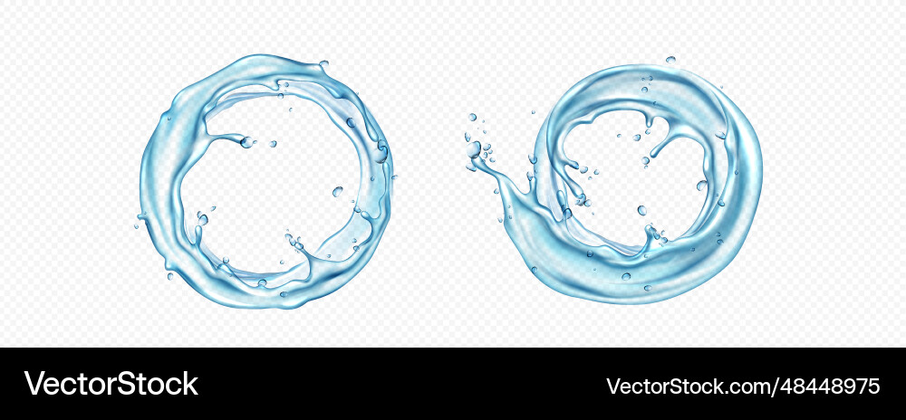 Water circle splash round swirl realistic Vector Image