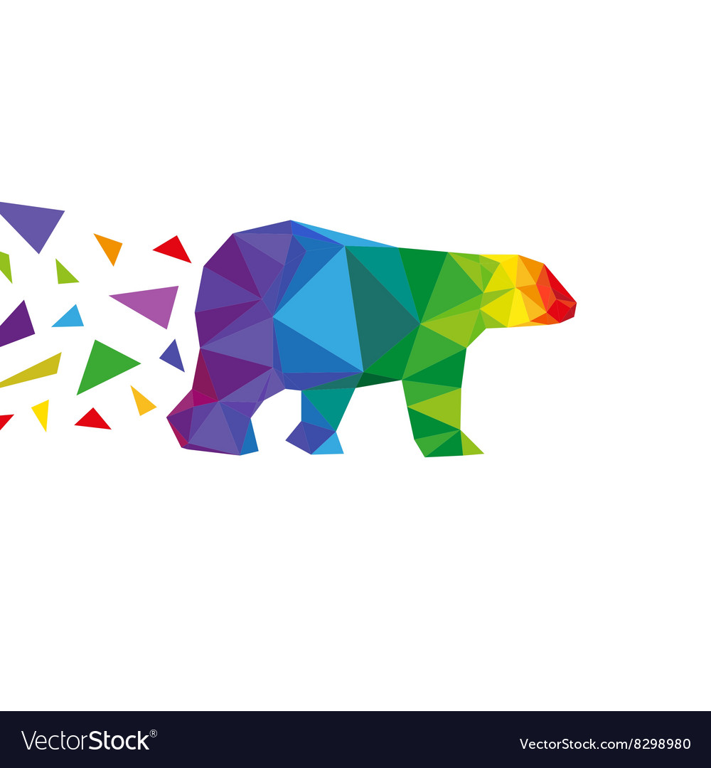 Bear abstract triangle Royalty Free Vector Image